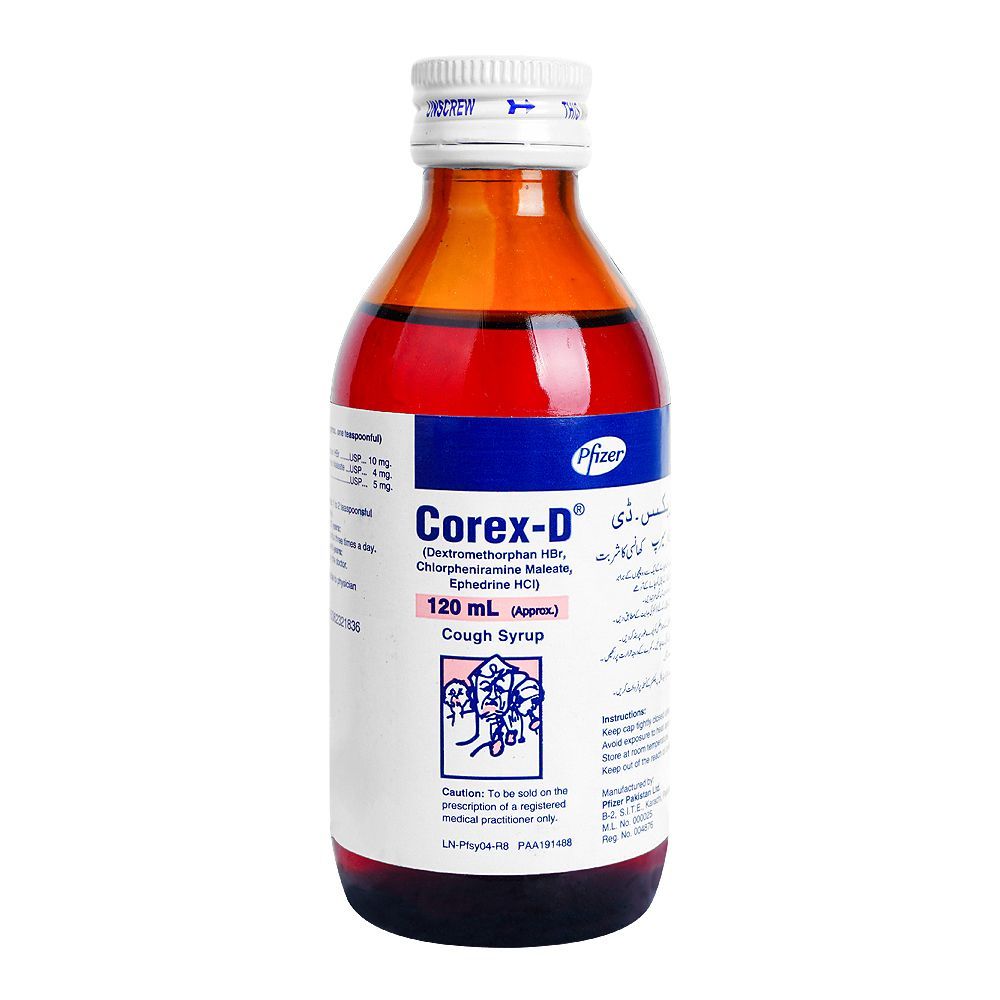 Buy Pfizer Corex D Cough Syrup, 120ml Online in Pakistan – Shopaholic.pk