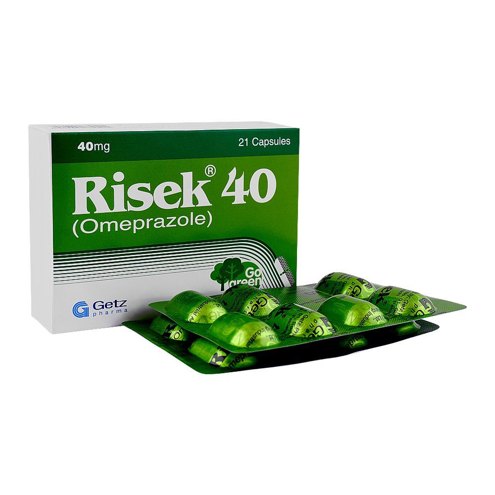 Buy Getz Pharma Risek Capsule, 40mg, 1-Strip in Pakistan – Shopaholic.pk
