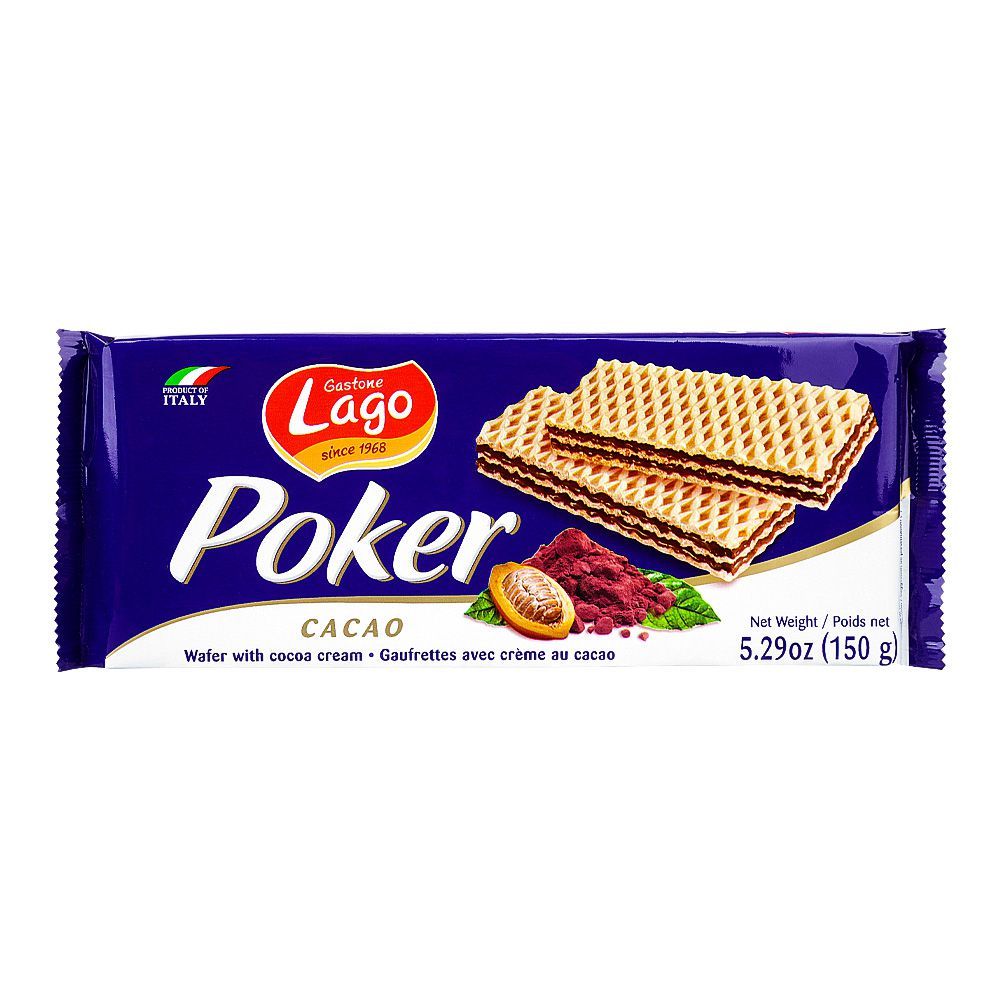 Buy Lago Poker Cocoa Cream Wafers, 150g Online in Pakistan – Shopaholic.pk