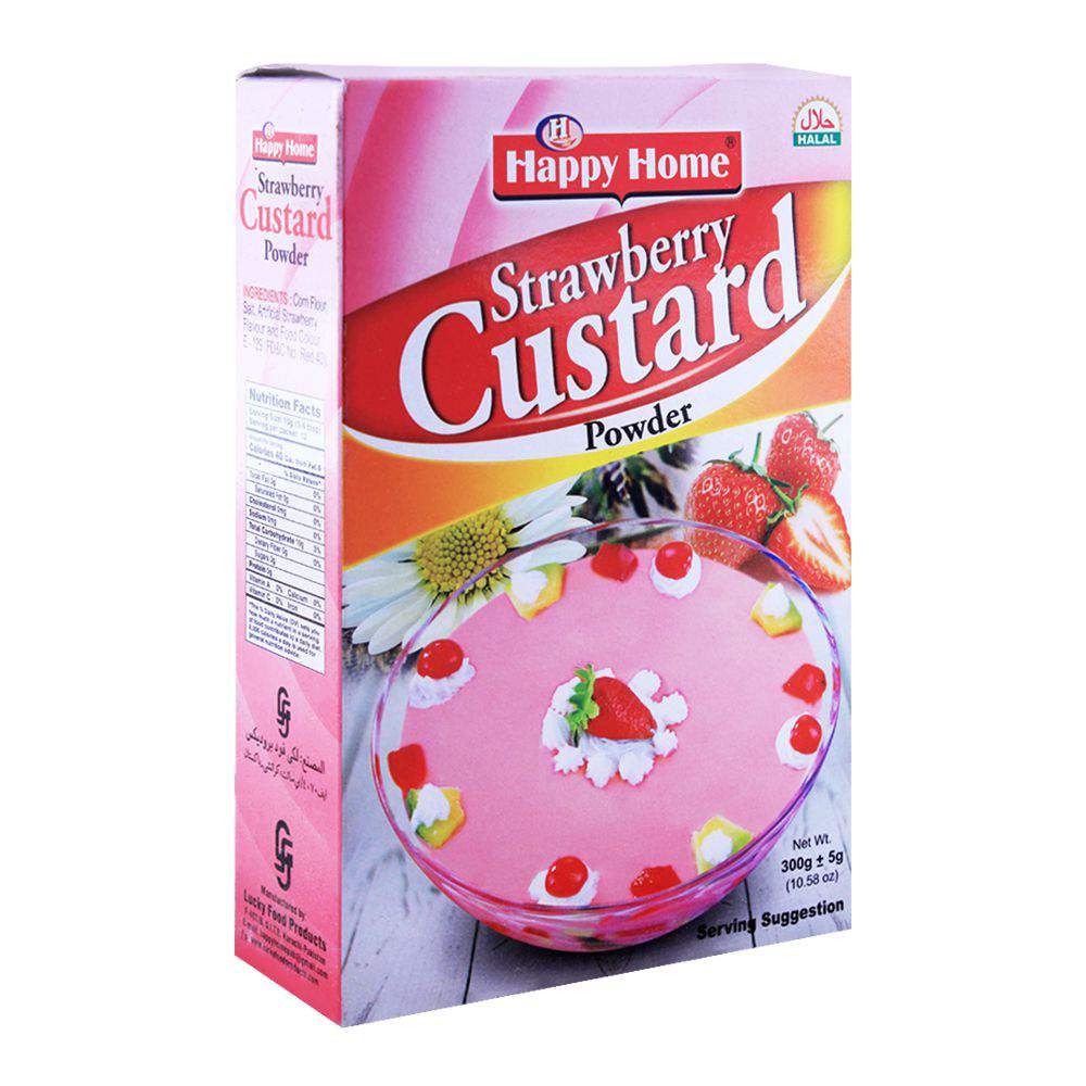 Buy Happy Home Strawberry Custard Powder 300g in Pakistan – Shopaholic.pk