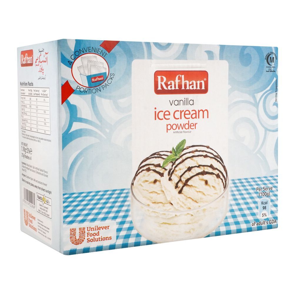 Buy Rafhan Vanilla Ice Cream Powder, 4 Portions Pack, 1.1 KG ...