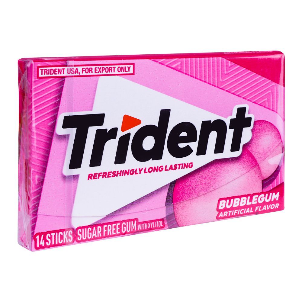Buy Trident Sugar free Gum Bubblegum, 14-Pack in Pakistan – Shopaholic.pk