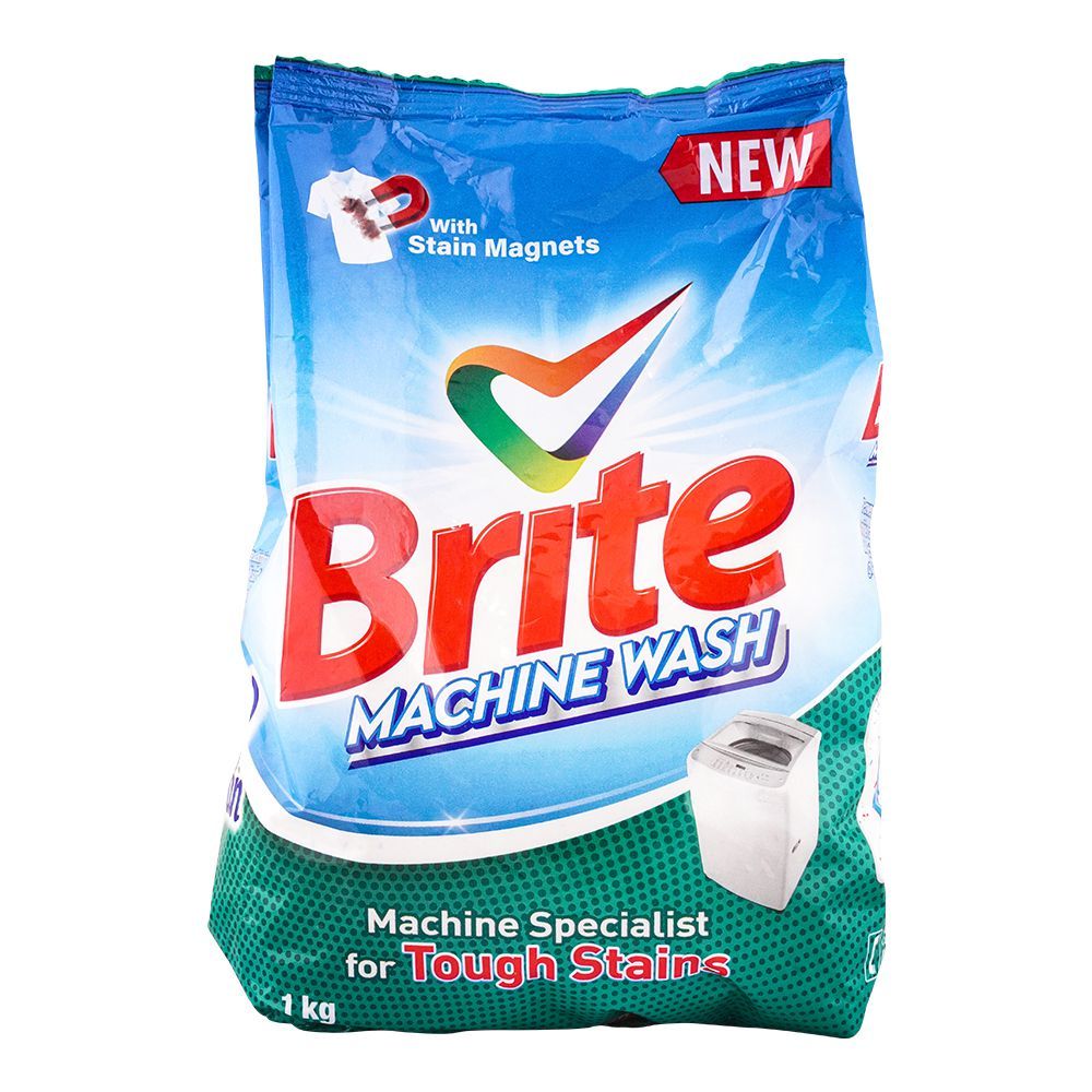 Buy Brite Machine Wash Detergent Powder, 1 KG in Pakistan – Shopaholic.pk