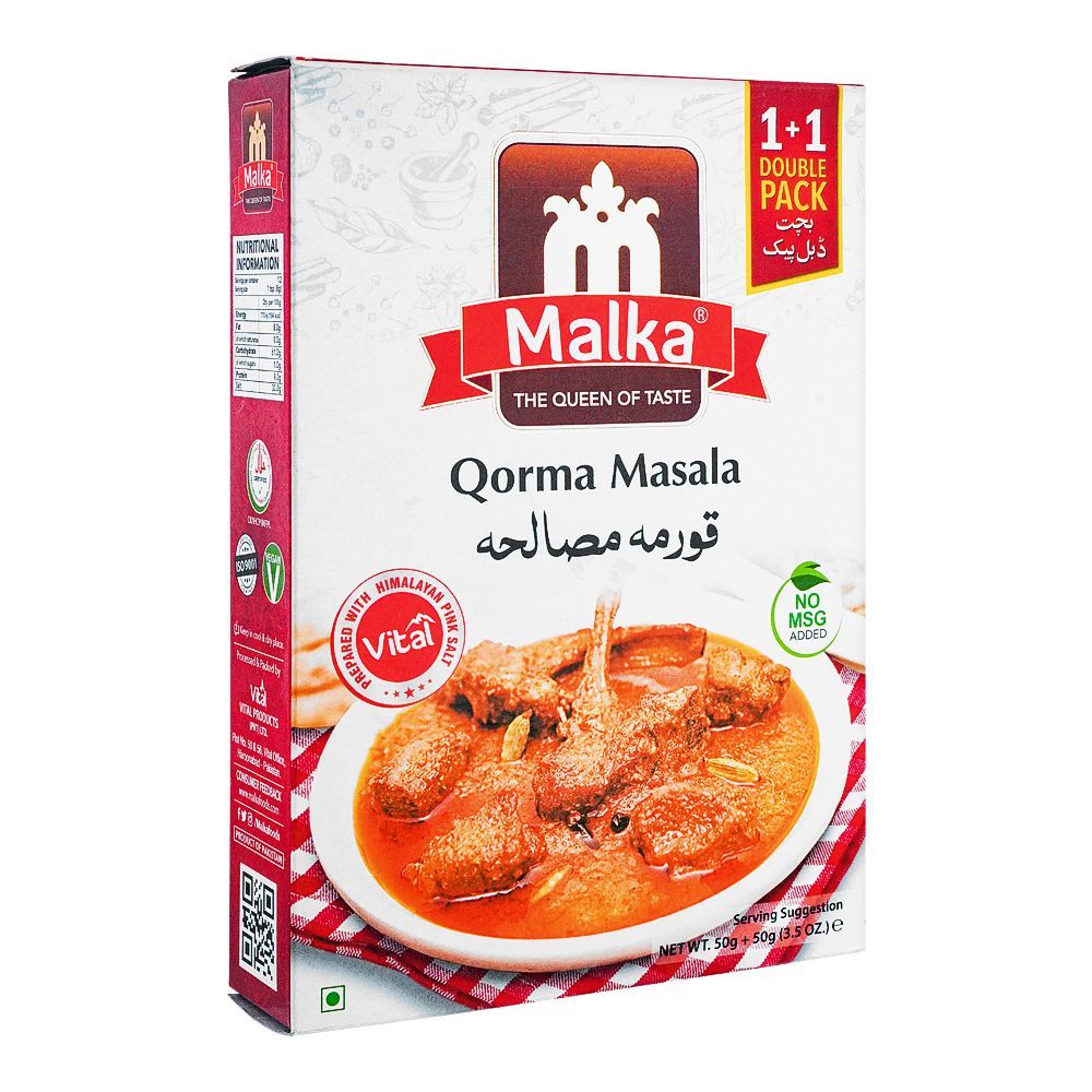 Buy Malka Qorma Masala Double Pack, 50g + 50g in Pakistan – Shopaholic.pk