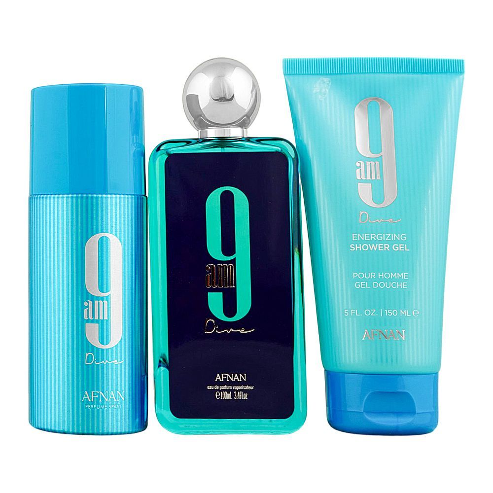 Buy Afnan 9AM Dive Gift Set, For Men, 3-Pack in Pakistan – Shopaholic.pk