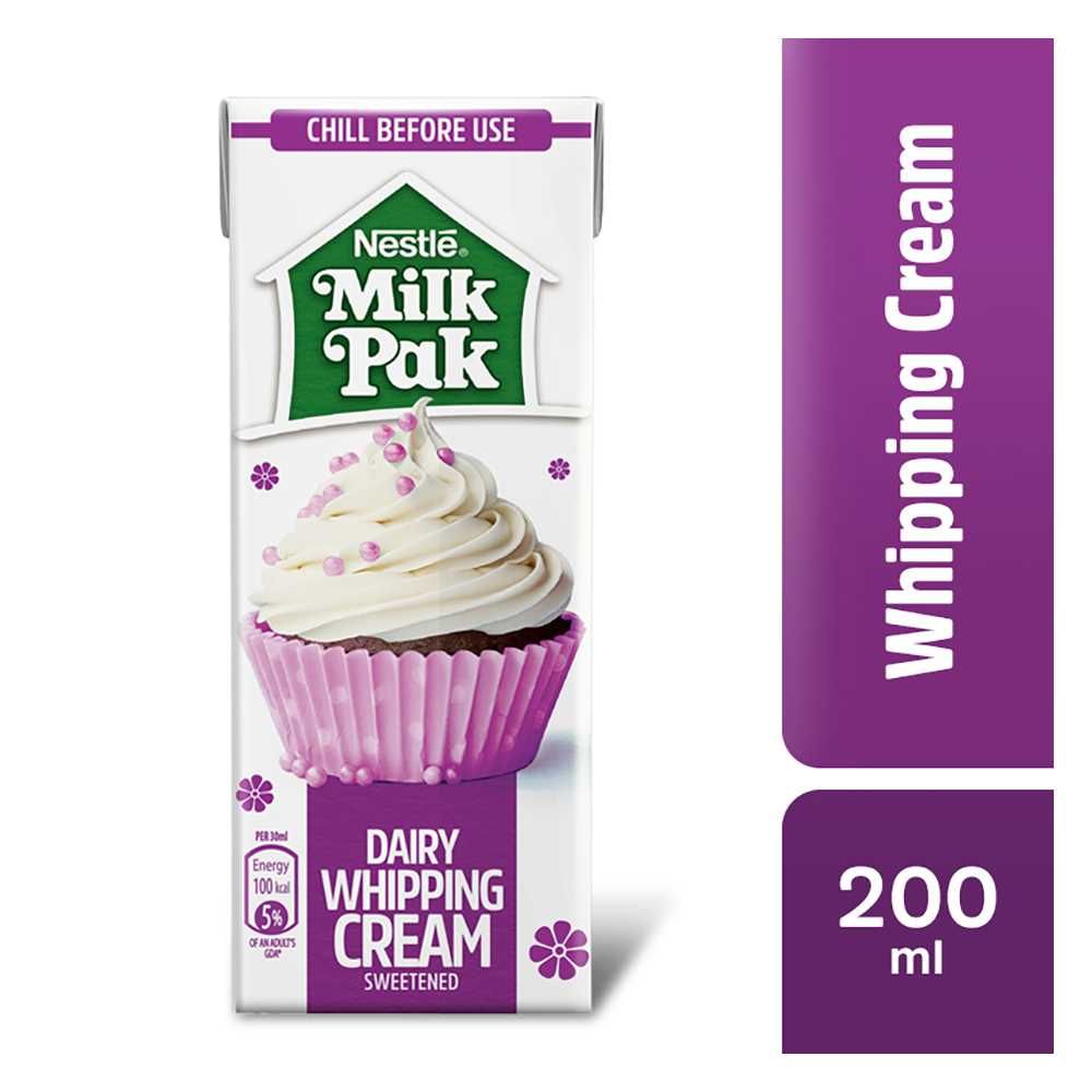 Buy Nestle Milkpak Dairy Whipping Cream, Sweetened, 200ml – Shopaholic.pk