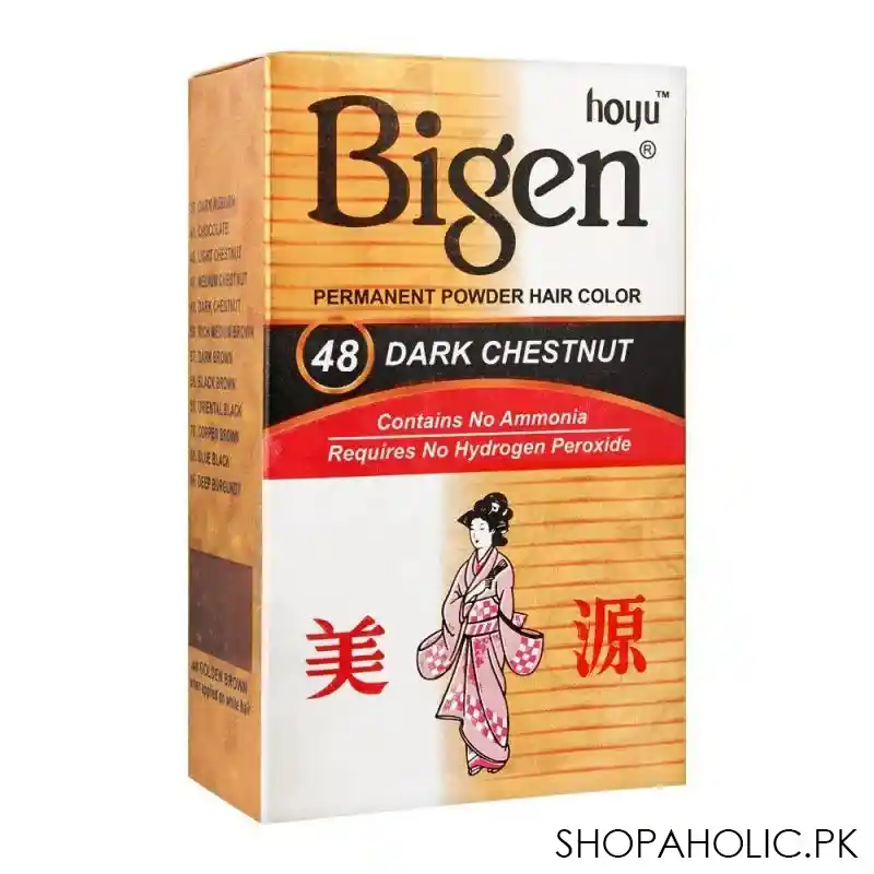 Buy Bigen Permanent Powder Hair Color, 48 Dark Chestnut – Shopaholic.pk
