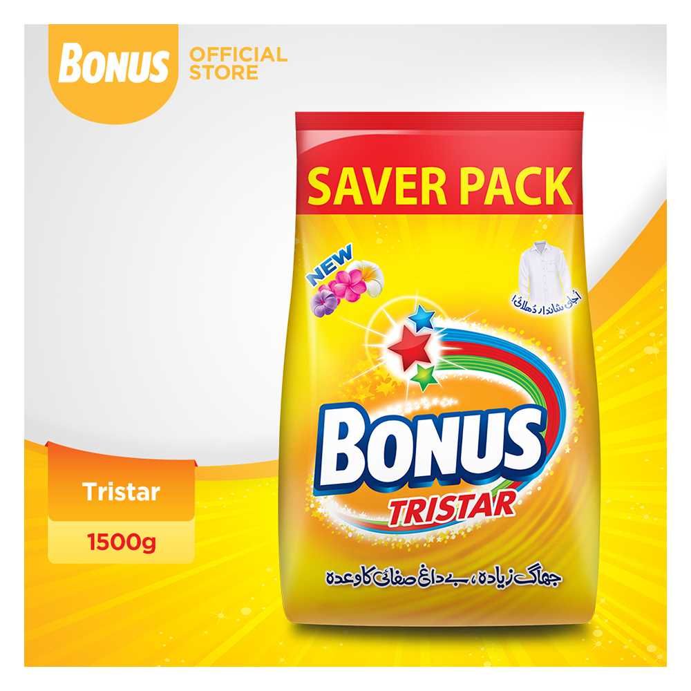 Buy Bonus Tri Star Detergent Powder, 1500g in Pakistan – Shopaholic.pk