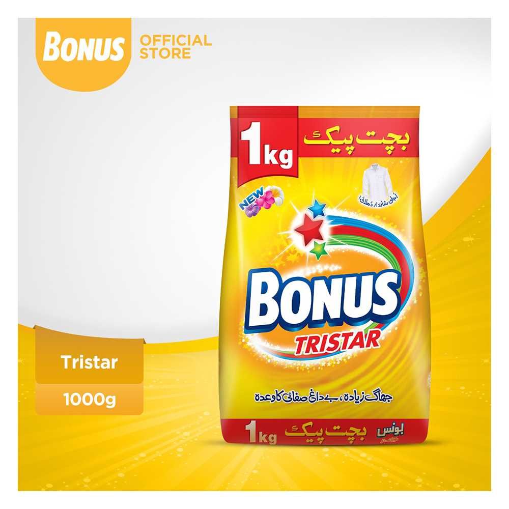 Buy Bonus Tri Star Detergent Powder, 1000g in Pakistan – Shopaholic.pk