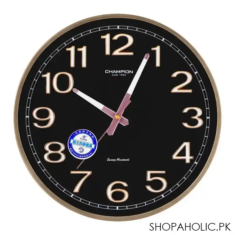 Buy Champion Wall Clock, Black, CSL-7702-BLK in Pakistan – Shopaholic.pk