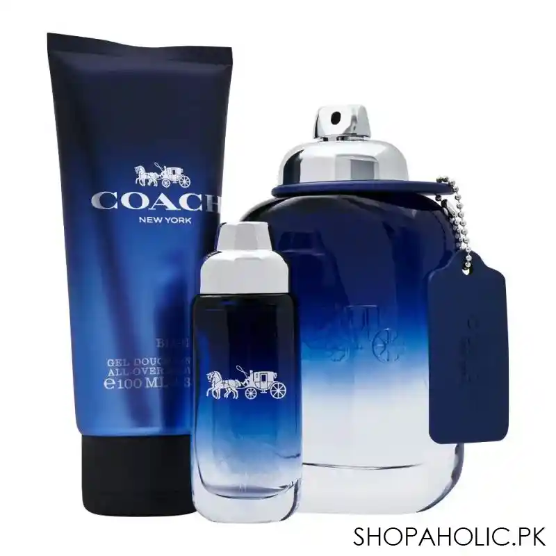 Buy Coach New York Blue Gift Set, EDT + Shower Gel + EDT – Shopaholic.pk