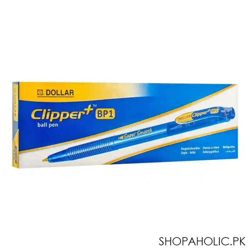 Dollar Clipper+BP1 Super Smooth Ball Pen F 0.8, Blue 10-Pack ...