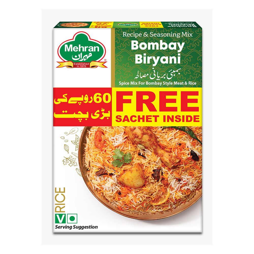 Buy Mehran Bombay Biryani Masala 65g Online in Pakistan – Shopaholic.pk