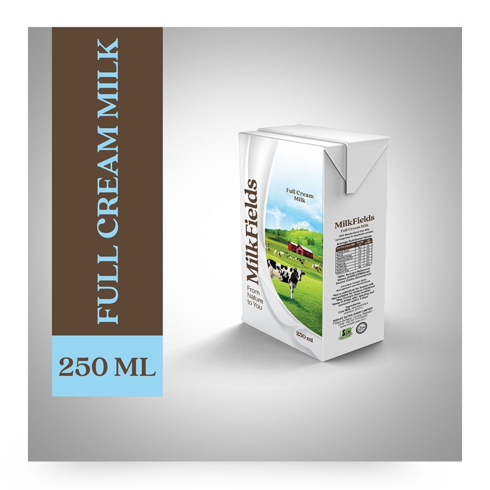 Buy Milk Fields Full Cream Milk, 250ml Online in Karachi – Shopaholic.pk