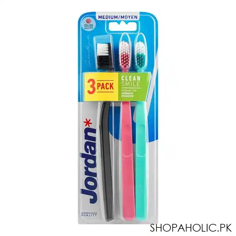 Buy Jordan Clean Smile Toothbrush, Medium, 3-Pack Pakistan – Shopaholic.pk