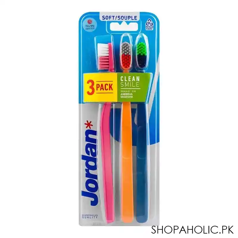 Buy Jordan Clean Smile Toothbrush, Soft, 3-Pack in Pakistan – Shopaholic.pk