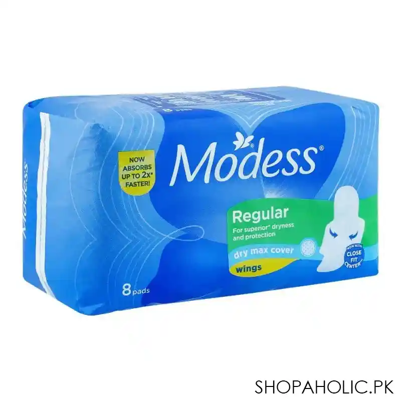 Buy Modess Regular Dry Max Cover, Wings Pads, 8-Pack Price – Shopaholic.pk