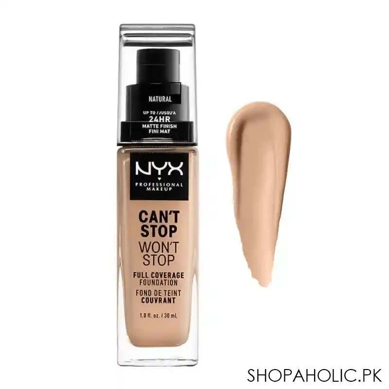 Buy NYX Can't Stop Won't Stop 24HR Foundation, Natural – Shopaholic.pk