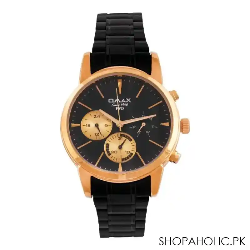 Omax Men's PVD Rust Gold Dial, Chronograph Watch, FSM003U022 ...