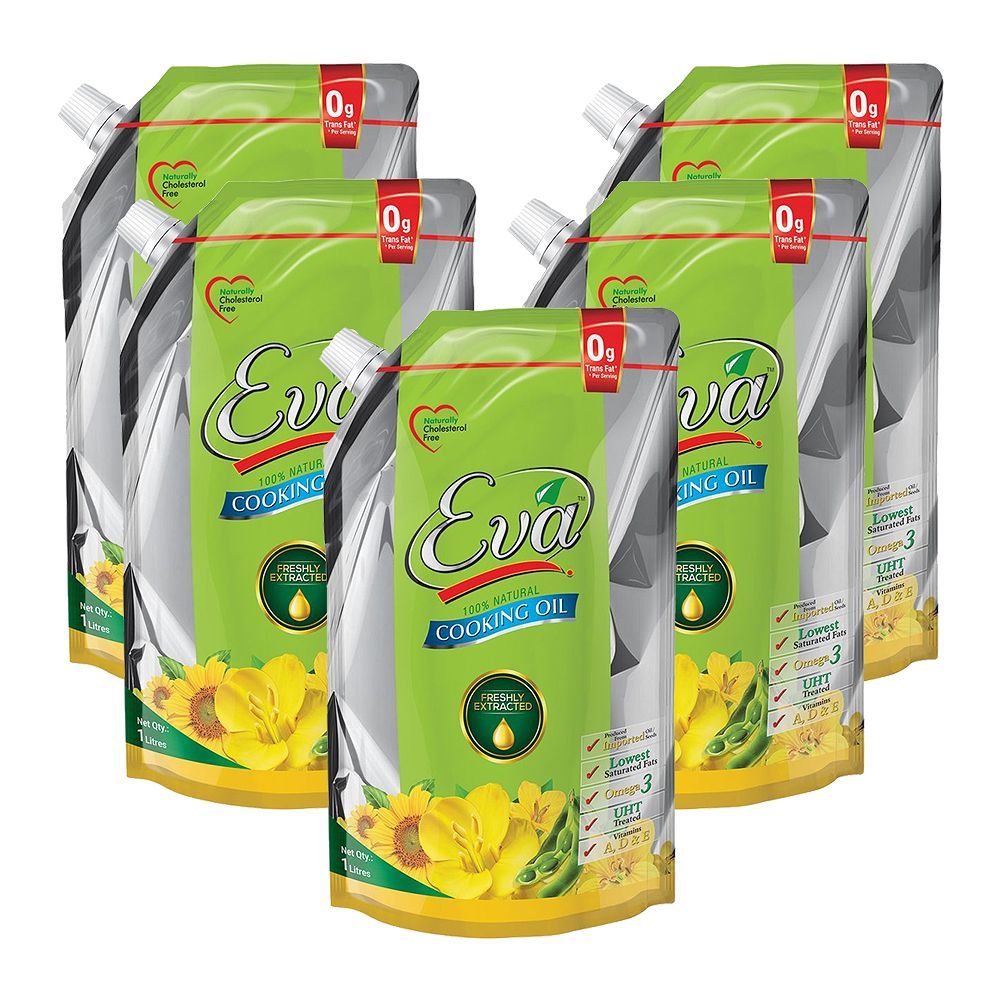 Buy Eva Cooking Oil, 1 Liter Each, 5-Pack Online in Karachi – Shopaholic.pk