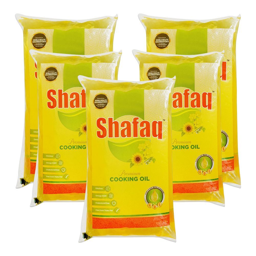 Buy Shafaq Cooking Oil, 1 Liter Each, 5-Pack in Karachi – Shopaholic.pk