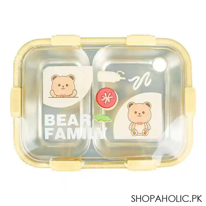 Buy Stainless Steel Peach Lunch Box 2 Compartments & Cutlery ...