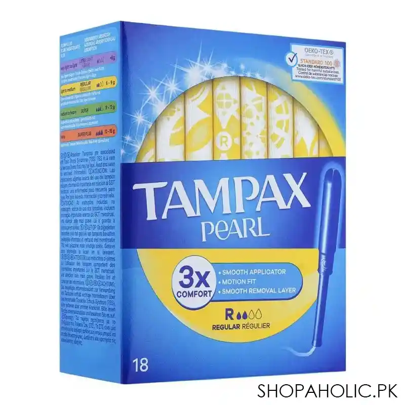 Buy Tampax Pearl 3x Comfort Regular Tampoons, 18-Pack Price – Shopaholic.pk