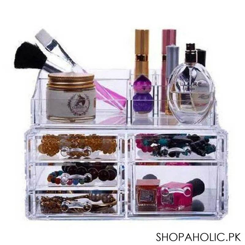 Clear Acrylic Makeup Organizer Cube With 5 Drawers | Saubhaya Makeup