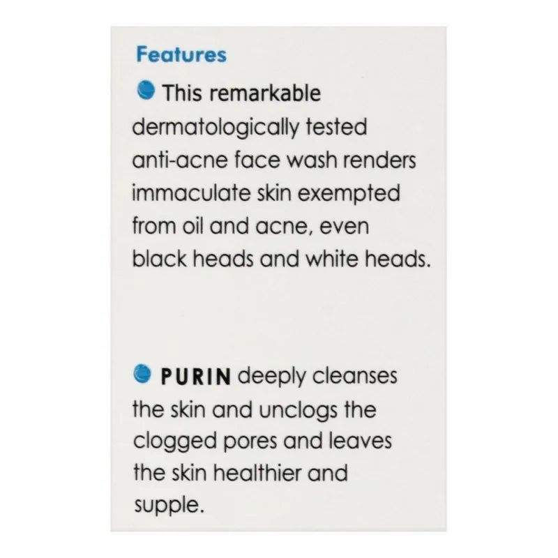 Buy Purin Anti-Acne Face Wash 75g - Shopaholic.pk