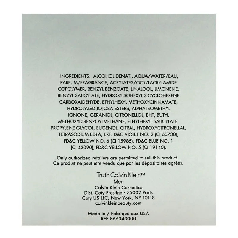 Buy Calvin Klein Truth 100ml Men