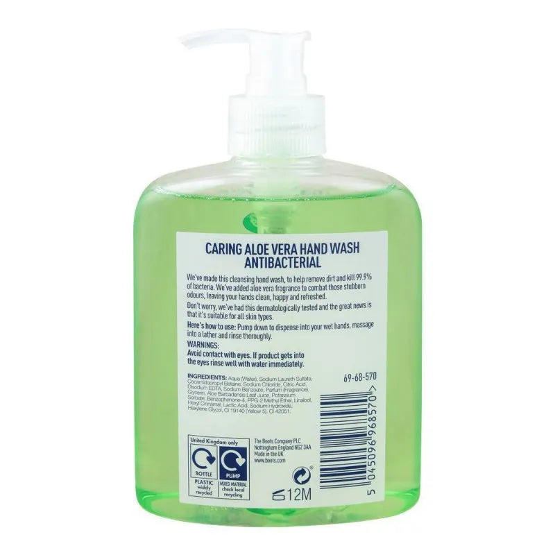 Buy Boots Aloe Vera Antibacterial Hand Wash, 500ml