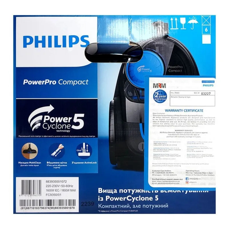 Buy Philips Power Pro Compact Vaccum Cleaner Black FC9350/01