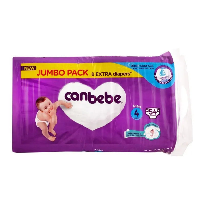 Buy Canbebe Baby Diapers Jumbo Midi No. 04, 7-18 KG, 54-Pack