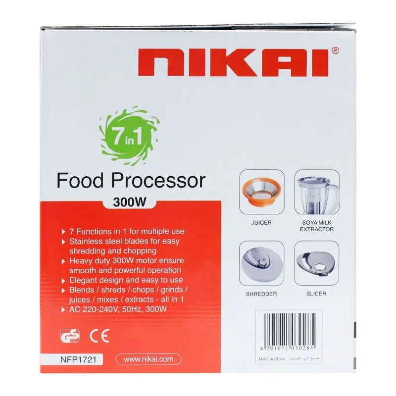 Buy Nikai 7-In-1 Food Processor, 300W, NFP1721 in Pakistan