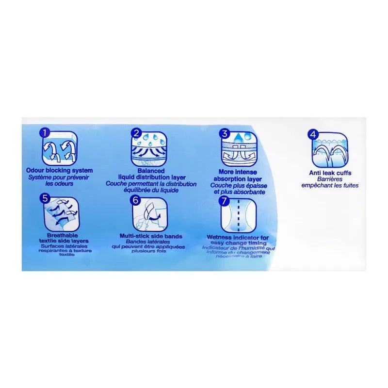 Canped Adult Diapers, With Textile Surface, Large, 39-59 In