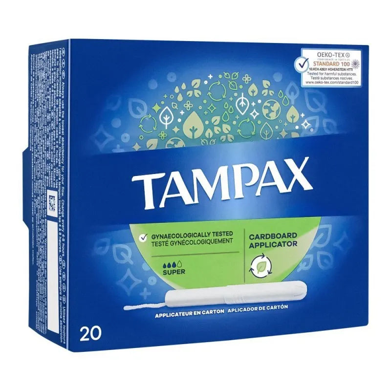 Buy Tampax Cardboard Applicator Super Tampons, 20-Pack