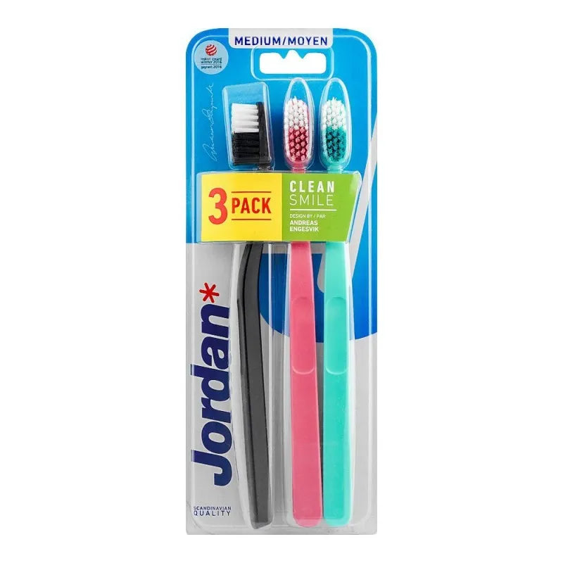 Buy Jordan Clean Smile Toothbrush, Medium, 3-Pack Pakistan