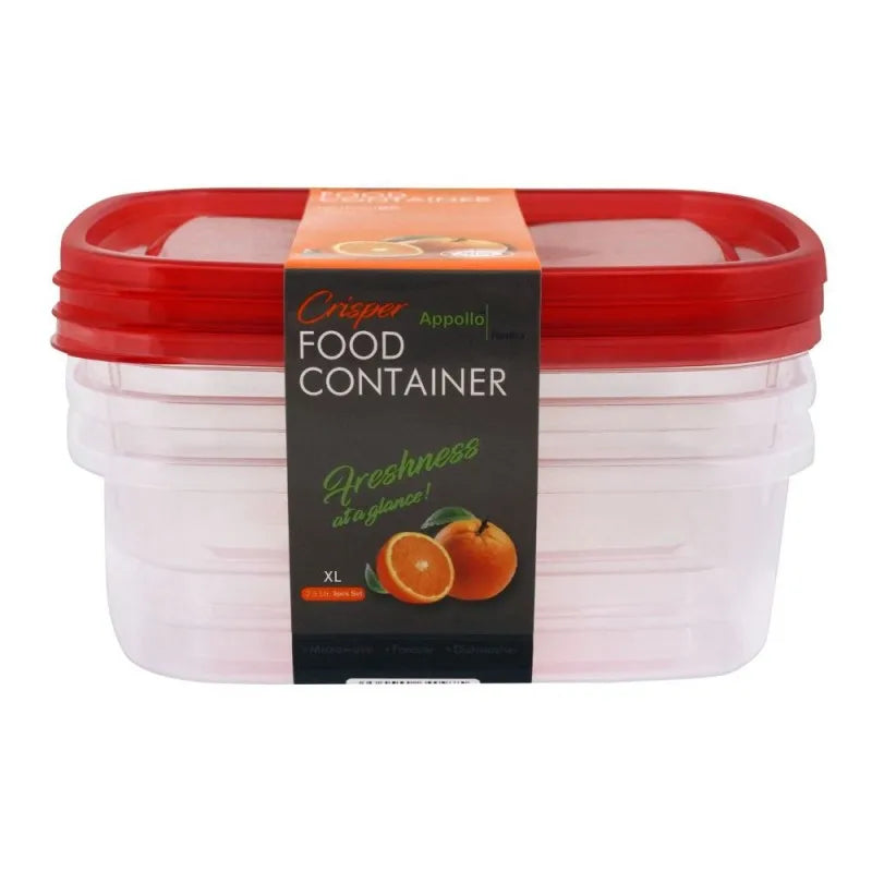 Buy Appollo Crisper Food Container, 3-Piece Set, XL Red
